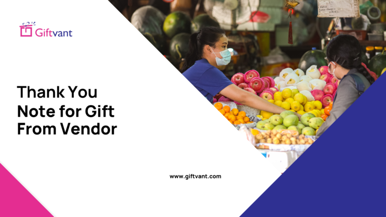 Thank You Note for Gift From Vendors